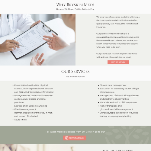 Website Design on WIX for Medical Practice - FRIENDLY LABEL
