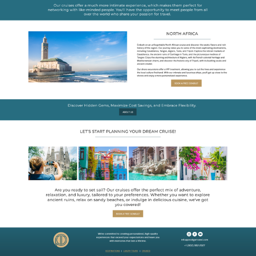 Website Design project for a premier travel consultancy agency